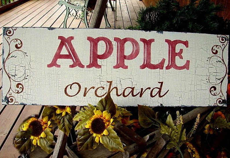 APPLE Orchard Sign 10X24 Vintage Style Signs Handmade Shabby - Etsy