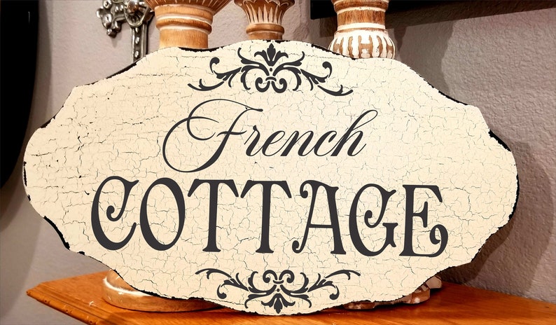 French COTTAGE Sign 16x9 French Signs French Decor Vintage Style ...