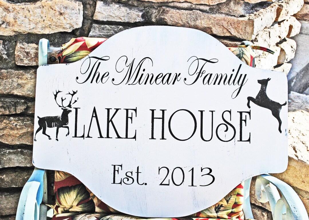 Custom LAKE House Signs BEACH House Signs CABIN Signs 24x18 ...