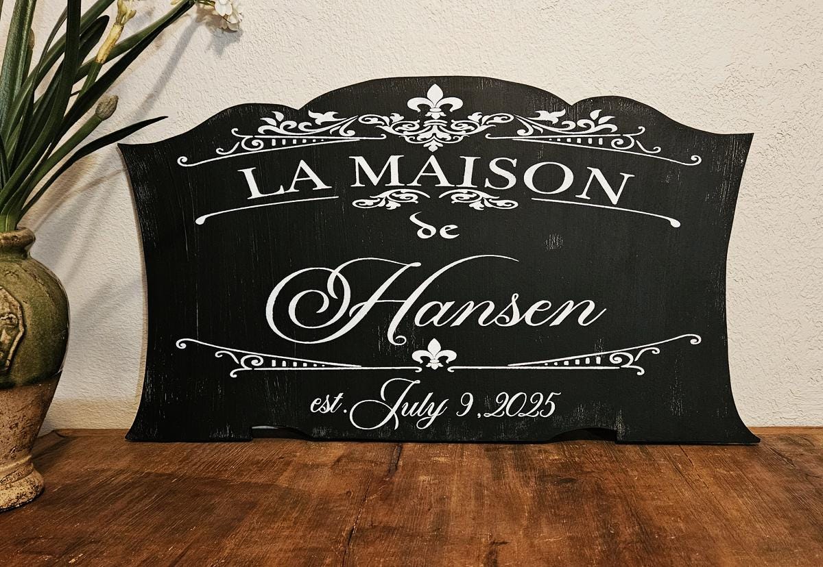 French Sign, La MAISON NAME Sign, Maison Sign, Custom Family Name Sign ...