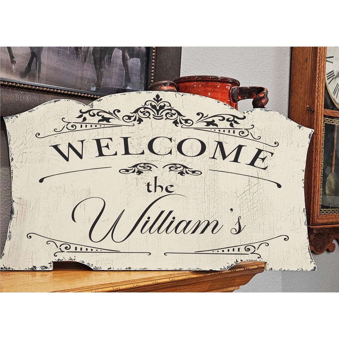 WELCOME Sign, French Sign, Custom Family Name Sign, Family Name Sign ...