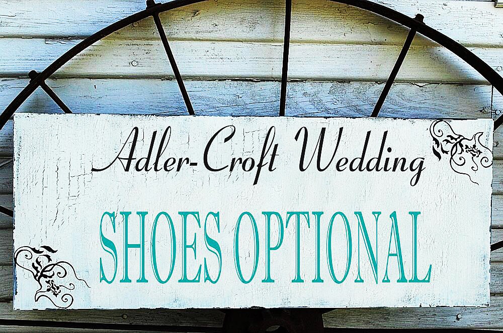 Custom Beach Wedding Sign Custom Wedding Sign Shoes Optional ...