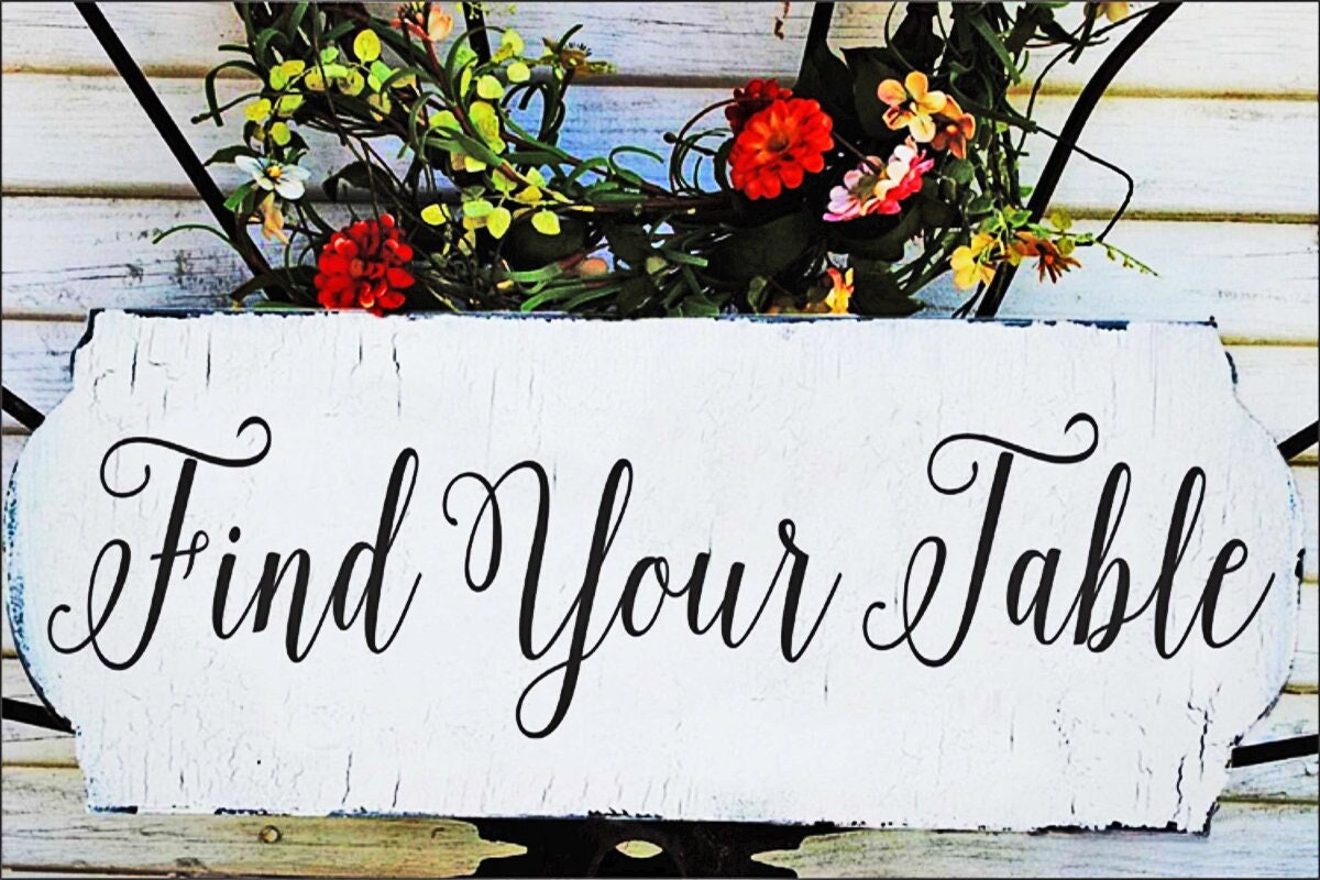 Find Your Table Sign Reception Sign Wedding Sign Find Your Table 3 ...