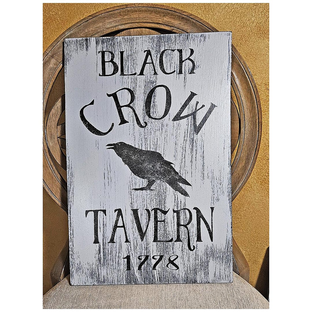 Colonial Sign | Black Crow Tavern Sign | Black Crow INN Sign | Colonial ...