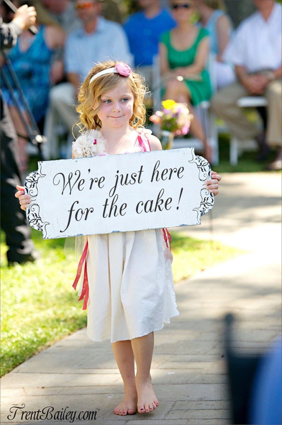 We're Just Here for the Cake Sign | Wedding Signs | 22x10 | Ring Bearer ...