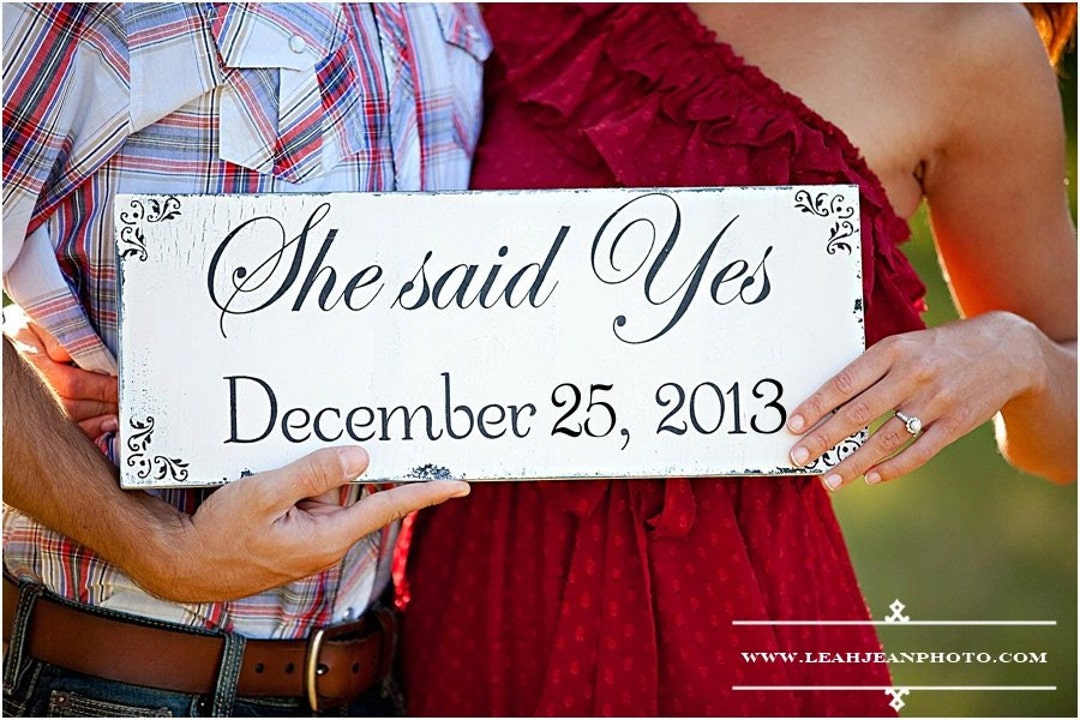 Wedding Sign SHE Said YES Sign | Wedding Signs | 16x7 | Personalized ...