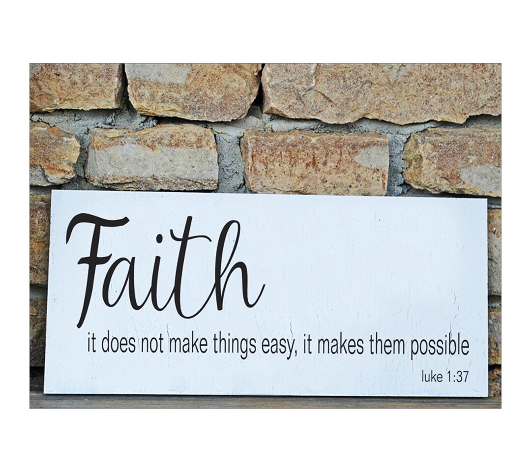 Faith Sign | Christian Sign |18" W X7" Tall | Faith Wood Sign | Vintage ...