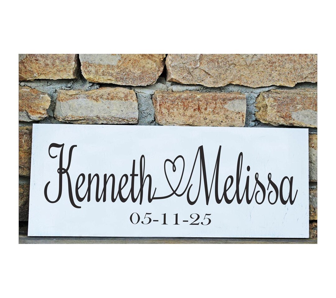 Wedding Sign | Bride Groom Sign | Custom Name Sign| 22x8 | Over the Bed ...