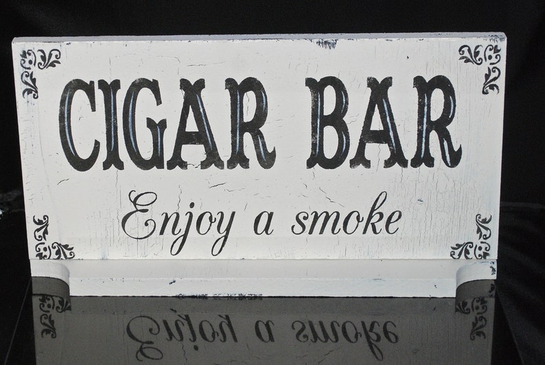 Cigar Bar Sign - 18x7 Wedding Reception & Groom’s Table Sign - Rustic ...