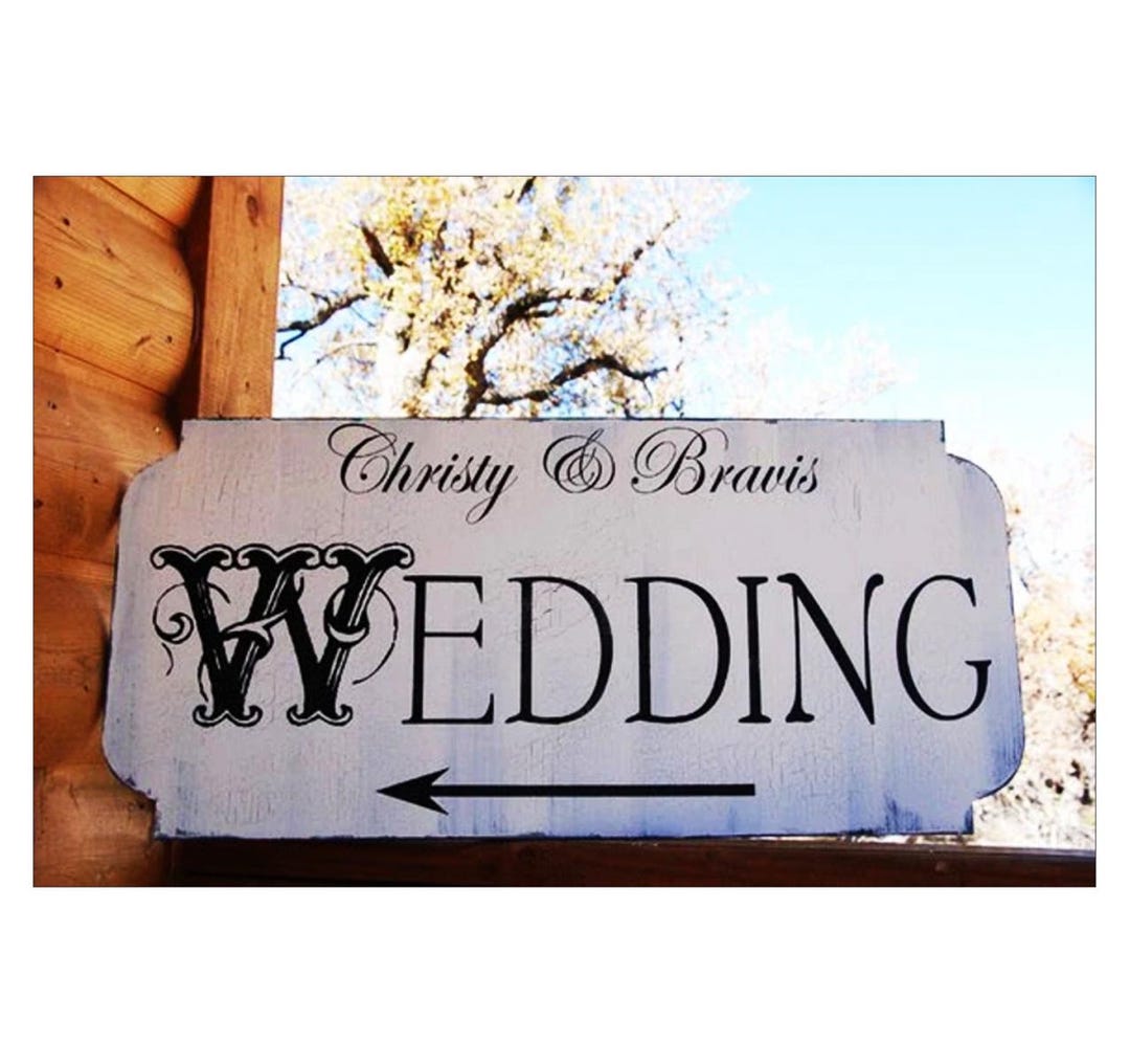 CUSTOM WEDDING Sign | Bride and Groom Wedding Sign | Wedding Arrow Sign ...
