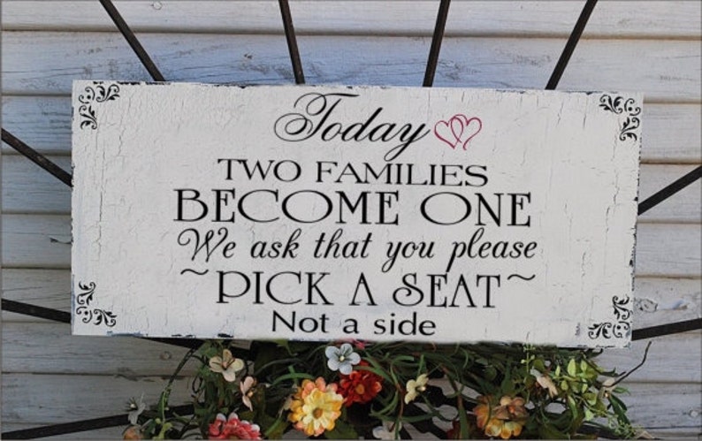 Today Two Families SEATING PLAN SIGN Wedding Signs Wedding Seating ...