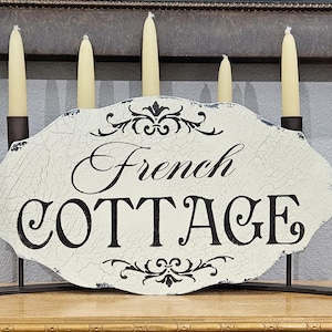 French COTTAGE Sign | 16x9 | French Signs | French Decor | Vintage ...