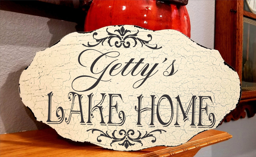 Custom Lake Home Sign 16x9 Cabin Signs Lake House Decor Vintage Style ...