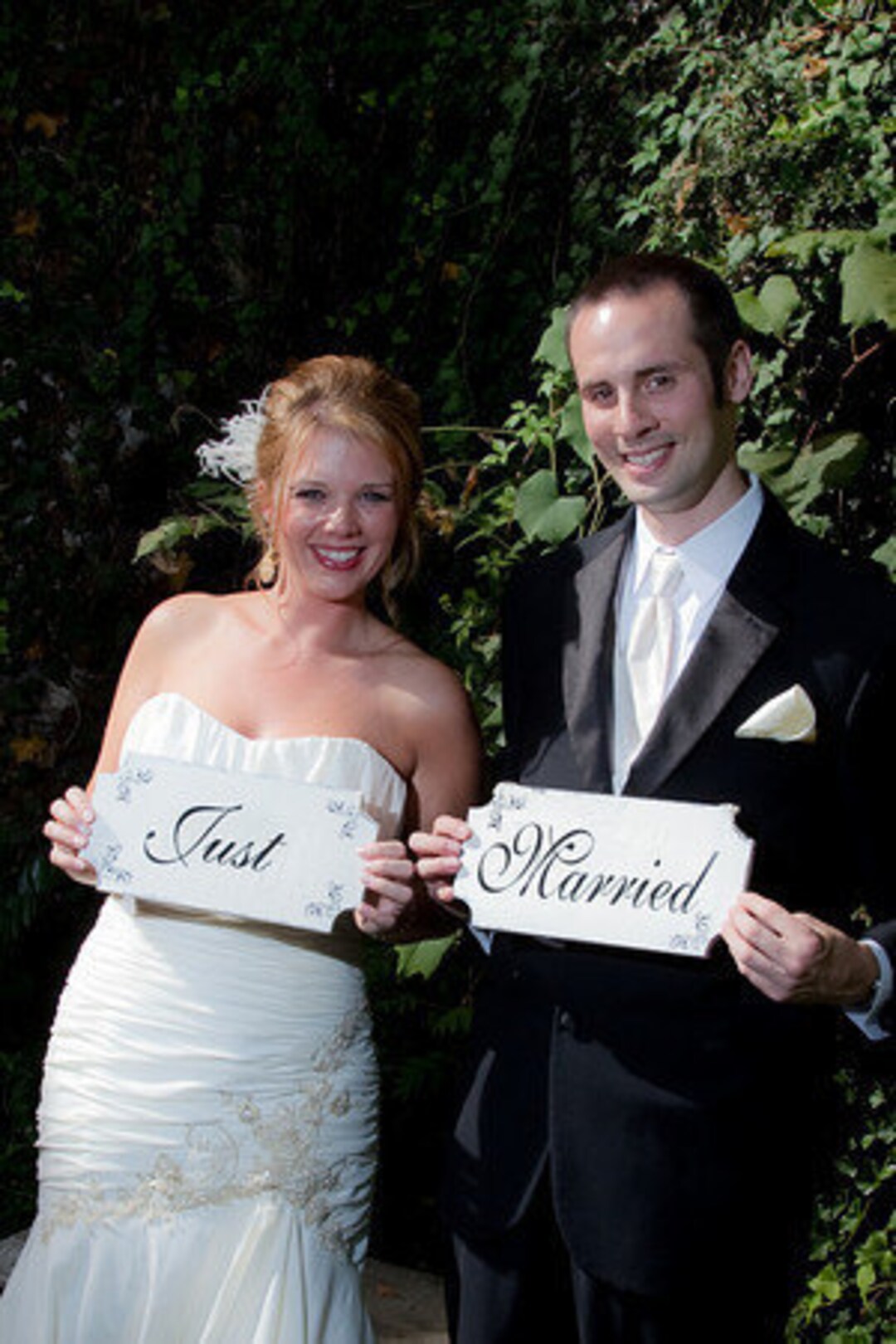 Just Married Signs | Wedding Chair Signs | Wedding Signs | Bride Groom ...