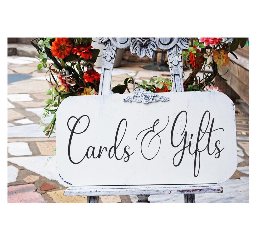 CARDS and GIFTS Sign | 10x6 | Self-standing | Wedding Sign | Party ...