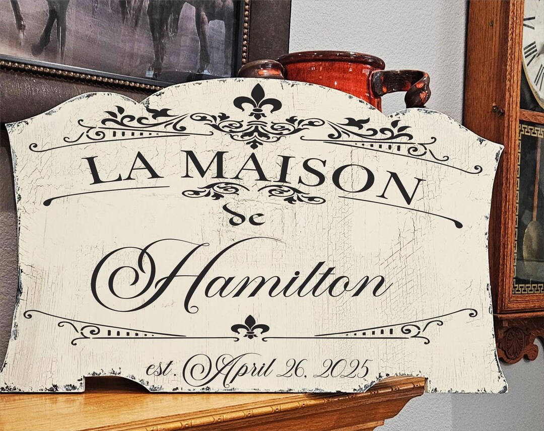MAISON NAME Sign, French Sign, Custom Family Name Sign, French Decor ...