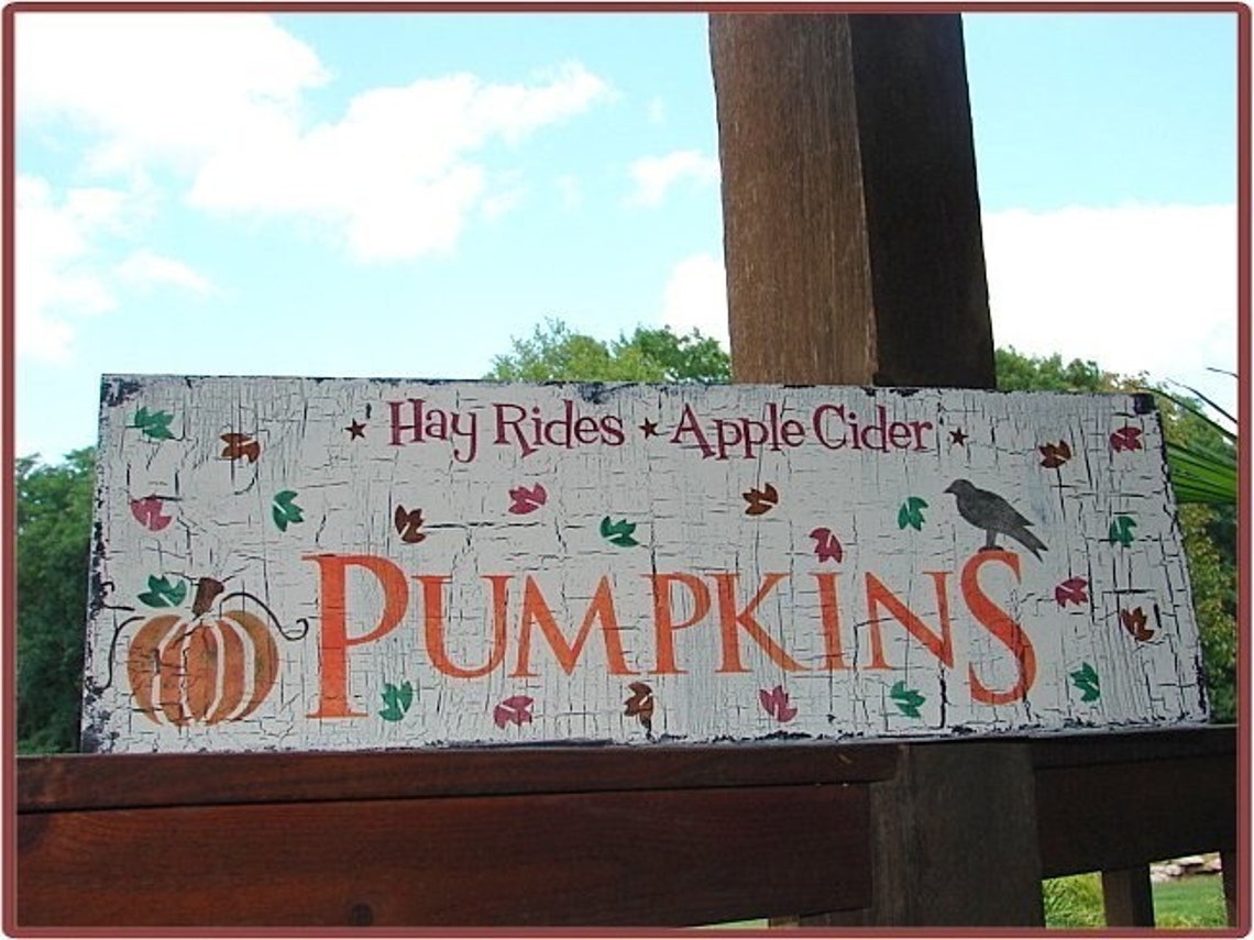 Pumpkin Signs Cottage Vintage Style Signs Primitive Signs - Etsy