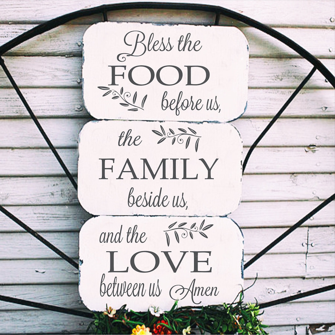 Bless the Food Signs | Blessing Signs Set of 3 | 2 Sizes | Vintage ...