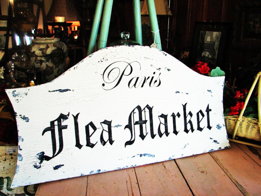 French Sign | PARIS FLEA MARKET Sign | Flea Market Sign | Paris Sign ...