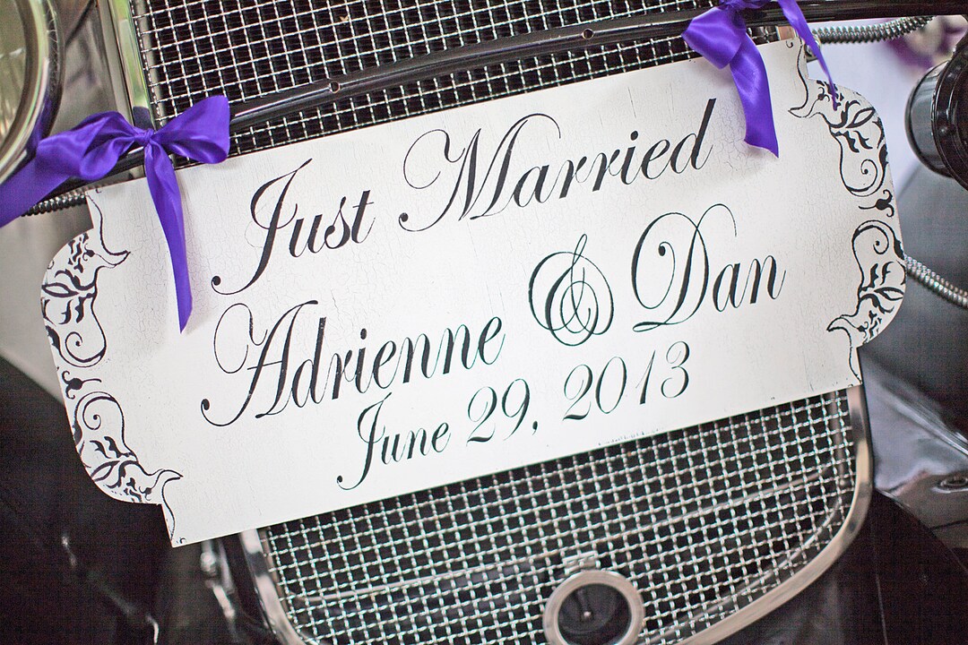 JUST MARRIED Sign | Wedding Signs | 24X10 |custom Just Married Signs ...