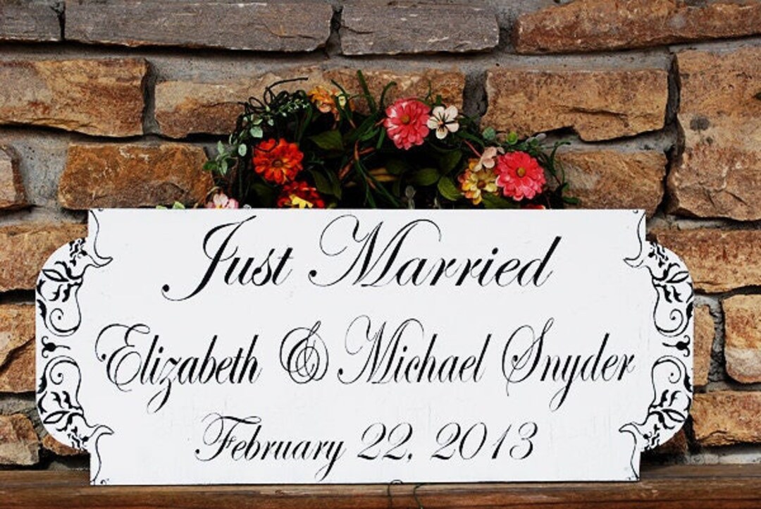Just Married Sign Wedding Signs 24X10 Custom Wedding Signs Custom Just ...