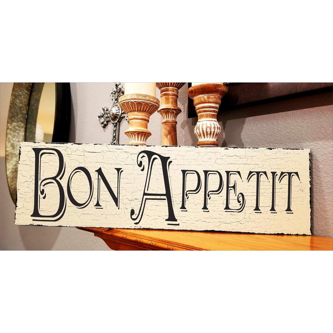 Bon Appetit Sign, French Signs, French Kitchen Signs, Vintage Style ...