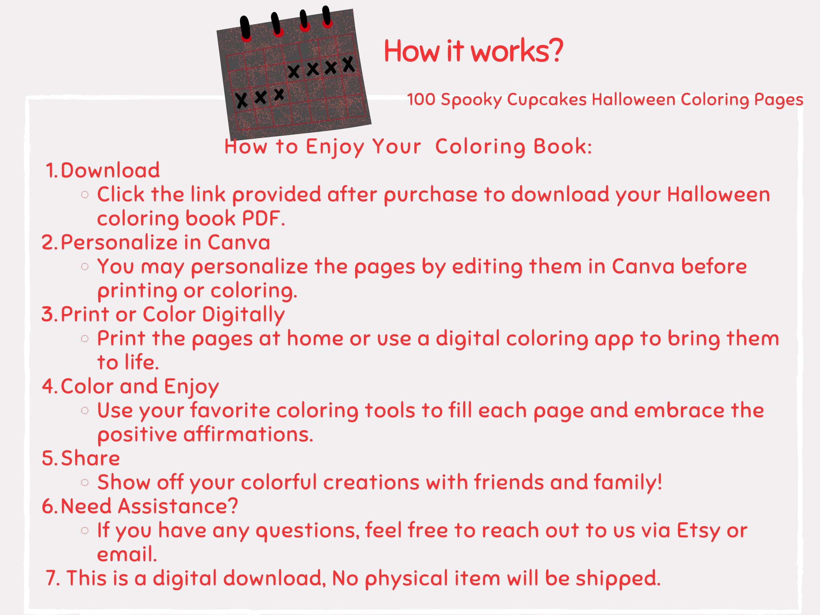 Spooky Halloween Cupcakes Coloring Pages, Creepy Cute Cupcake Coloring ...