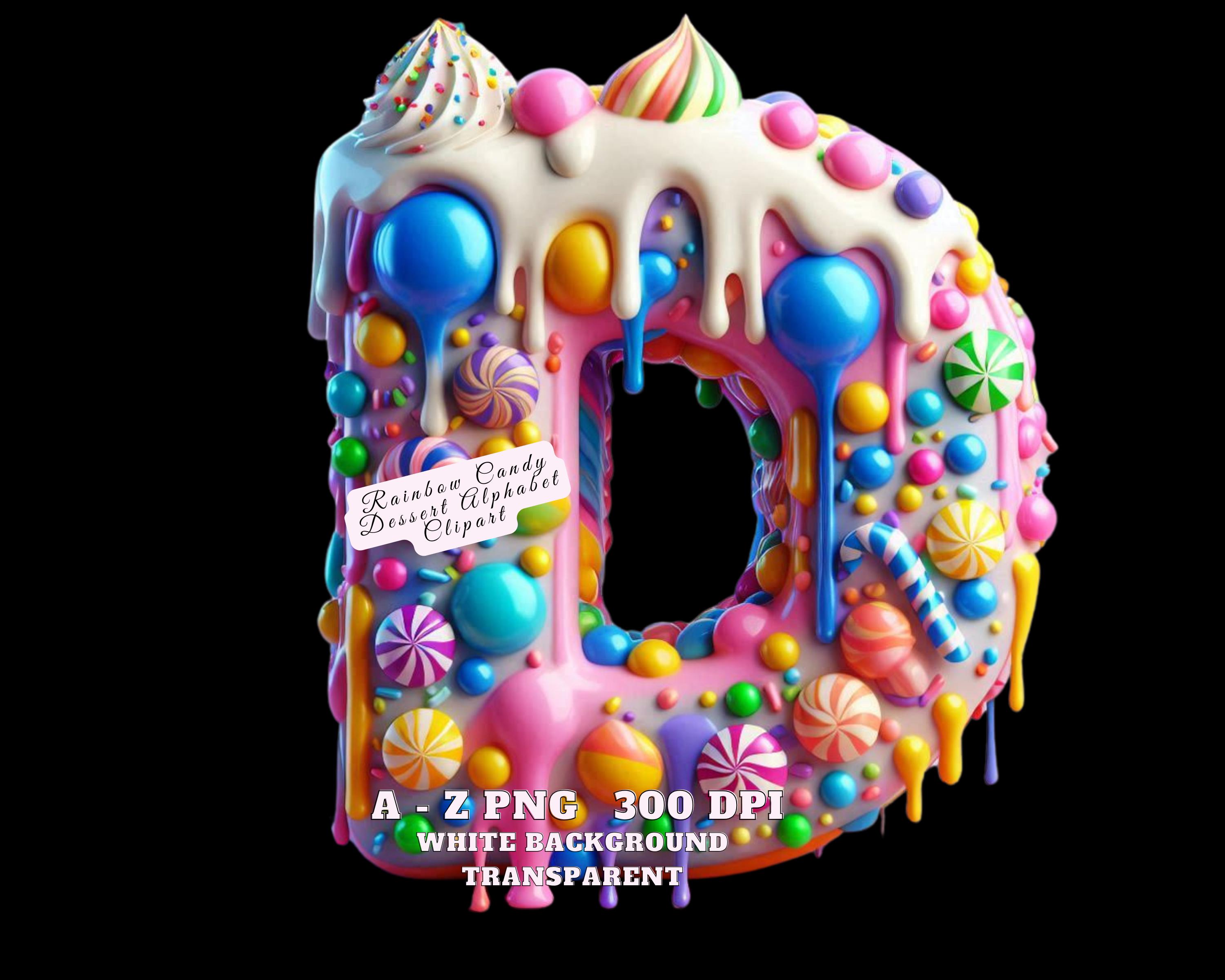 Alphabet Letters Clipart, Watercolor Sweet Melting Desserts Alphabet ...