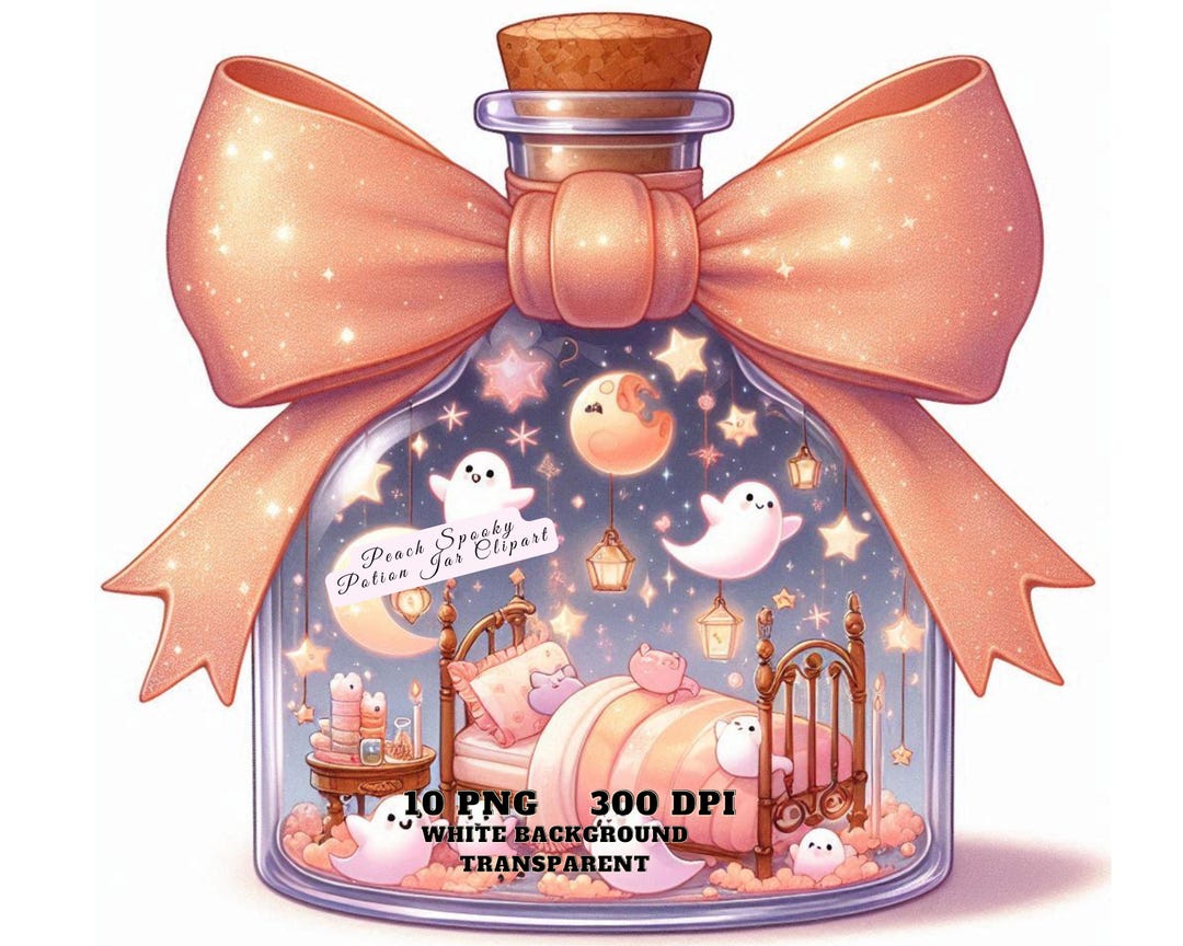 Spooky Potion Jar Clipart, Cute Halloween Potion Bottle Clipart, Spooky ...