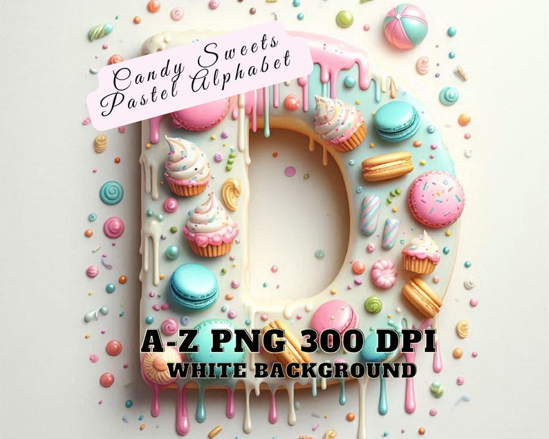Candy Letters, Candy Alphabet, Candy Letters Clipart, Complete Alphabet ...