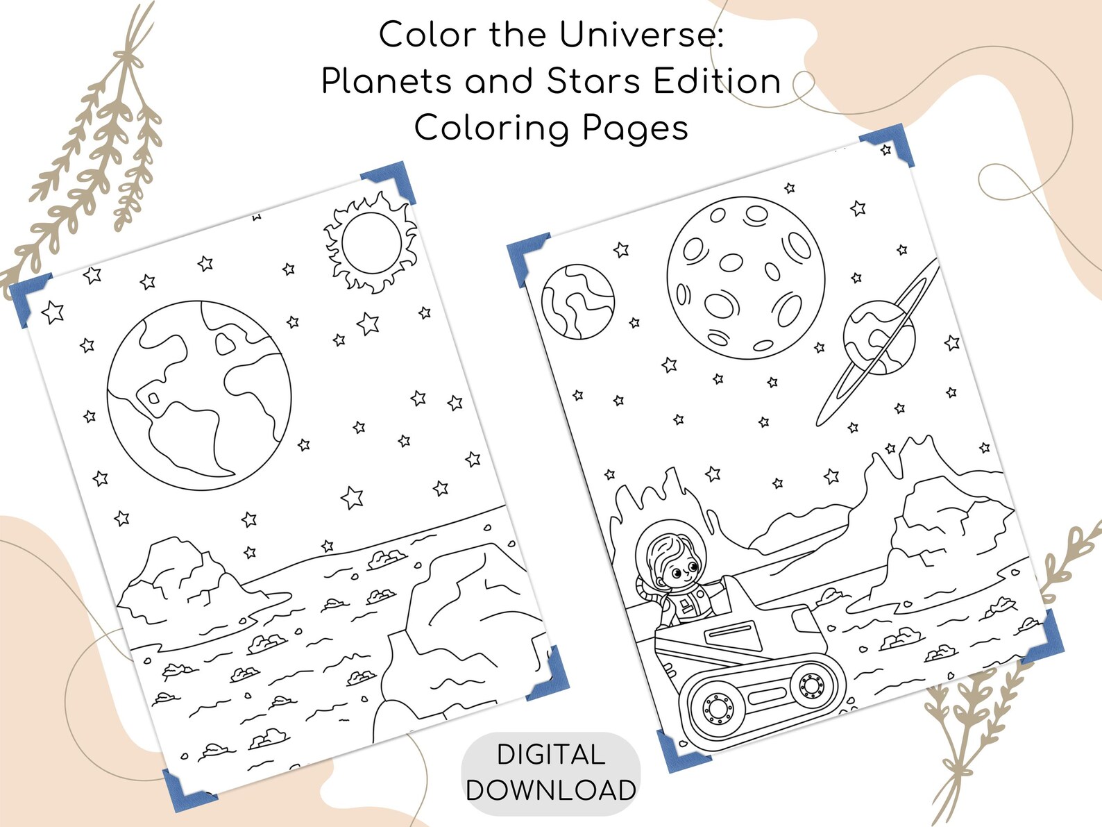 Neurodiversity Space Adventures Coloring Pages, Planets, Stars, and ...