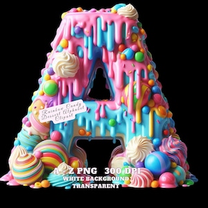 Alphabet Letters Clipart, Watercolor Sweet Melting Desserts Alphabet ...