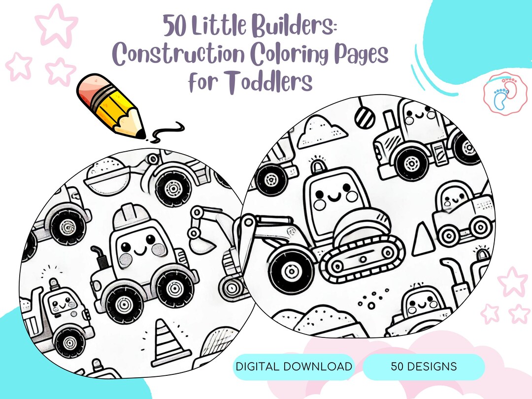 Construction Vehicles Coloring Pages for Toddlers, Bulldozers, Dump ...