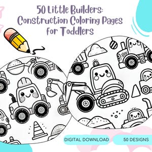 Construction Vehicles Coloring Pages for Toddlers, Bulldozers, Dump ...