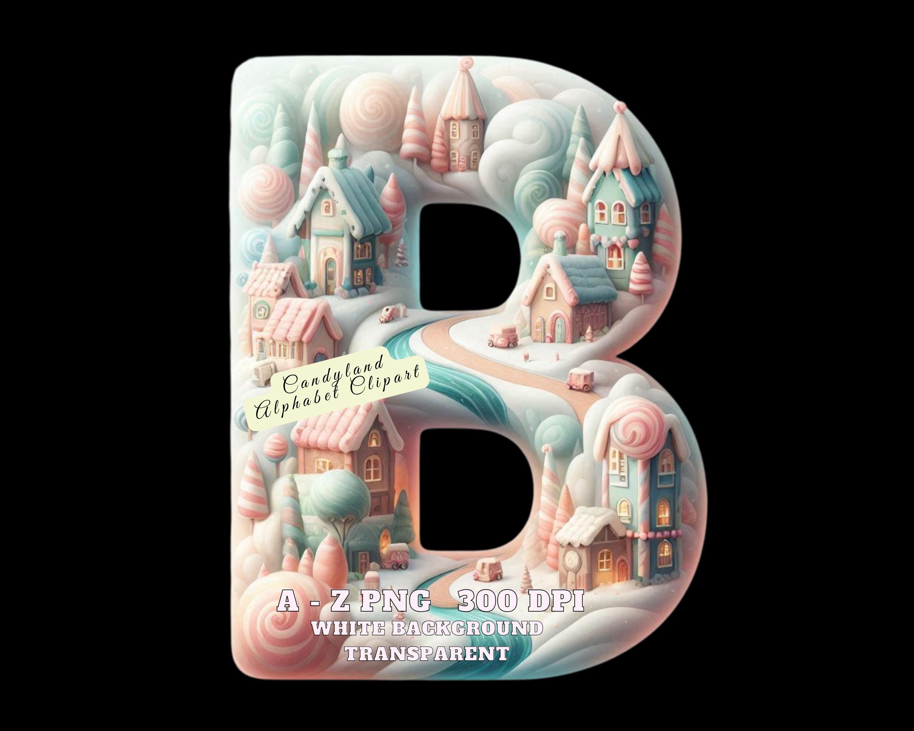 Candyland Alphabet Clipart PNG, Sweet Letters Clipart, Candy Font ...