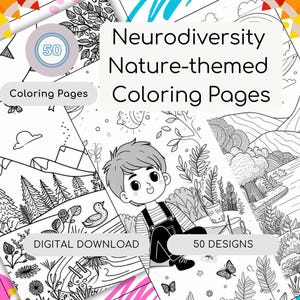 50 Nature-themed Coloring Pages for Neurodiverse Kids, Neurodiversity ...