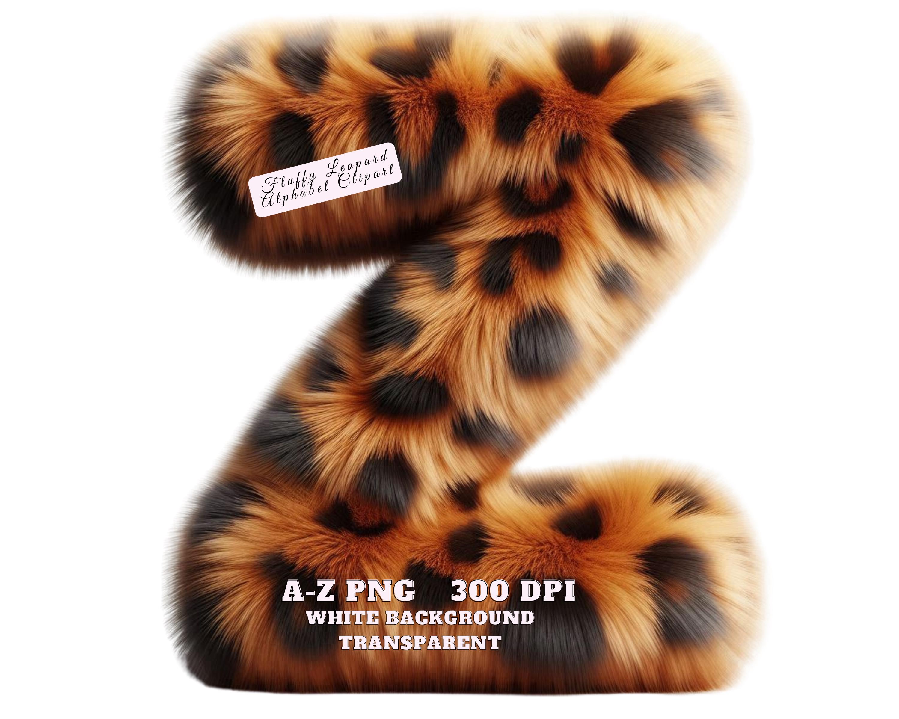 Fluffy Leopard Alphabet, Leopard Print Letters, Furry Animal Font, Wild ...