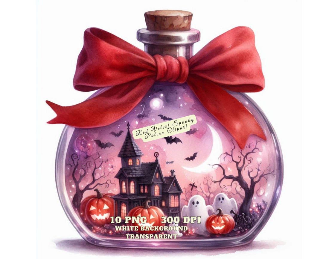 Spooky Clipart, Halloween Red Velvet Spooky Potion Clipart, Halloween ...