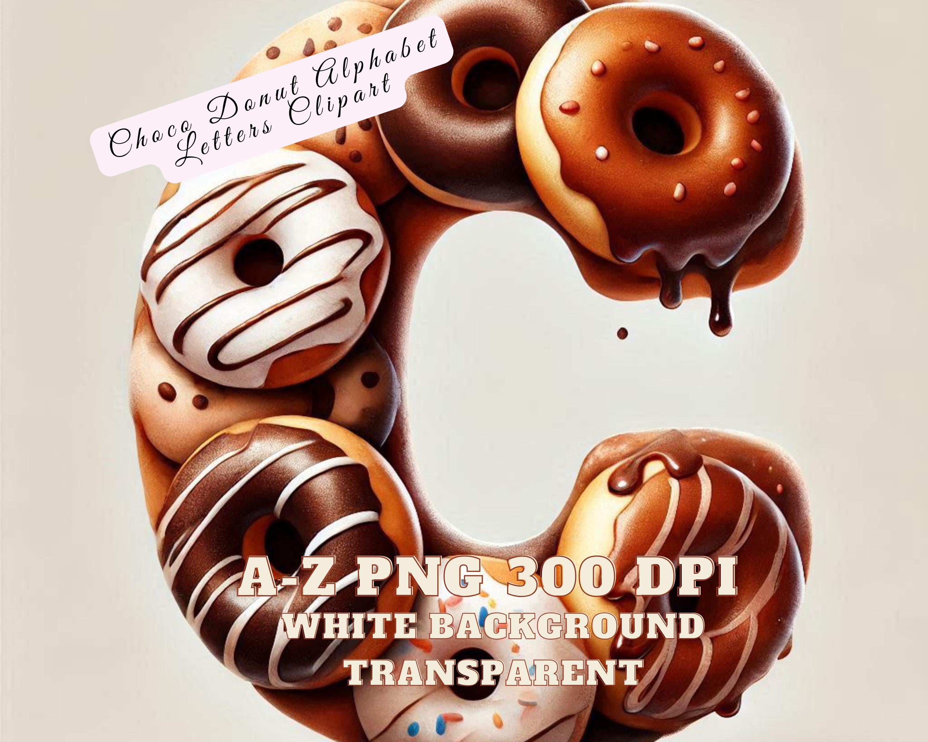 Donut Alphabet Letters, Donut 3D Letters PNG, Donut Alphabet Clipart ...