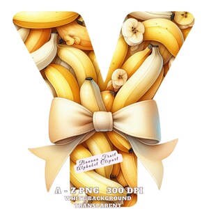 Banana Alphabet Clipart, Banana Letters PNG SVG Clipart Bundle, Banana ...