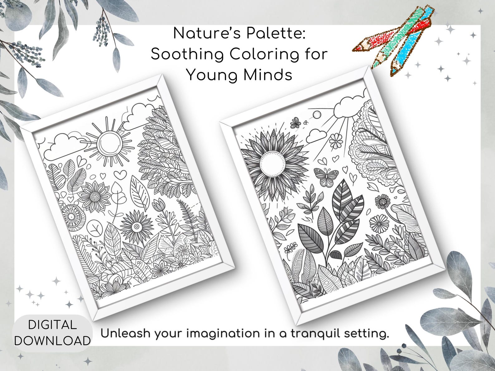 50 Nature-themed Coloring Pages for Neurodiverse Kids, Neurodiversity ...