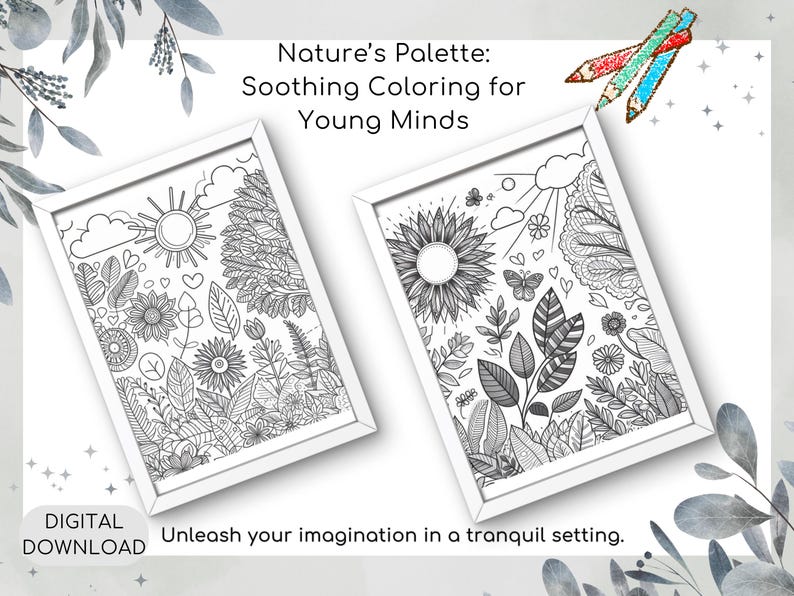 50 Nature-themed Coloring Pages for Neurodiverse Kids, Neurodiversity ...