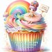 Birthday Cupcake Clipart, Rainbow Ballerina Birthday Cupcake Clipart ...