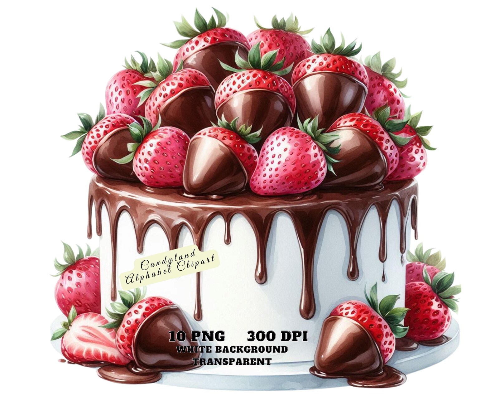 Strawberry Shortcake Clipart, Dripping Chocolate Strawberries PNG ...