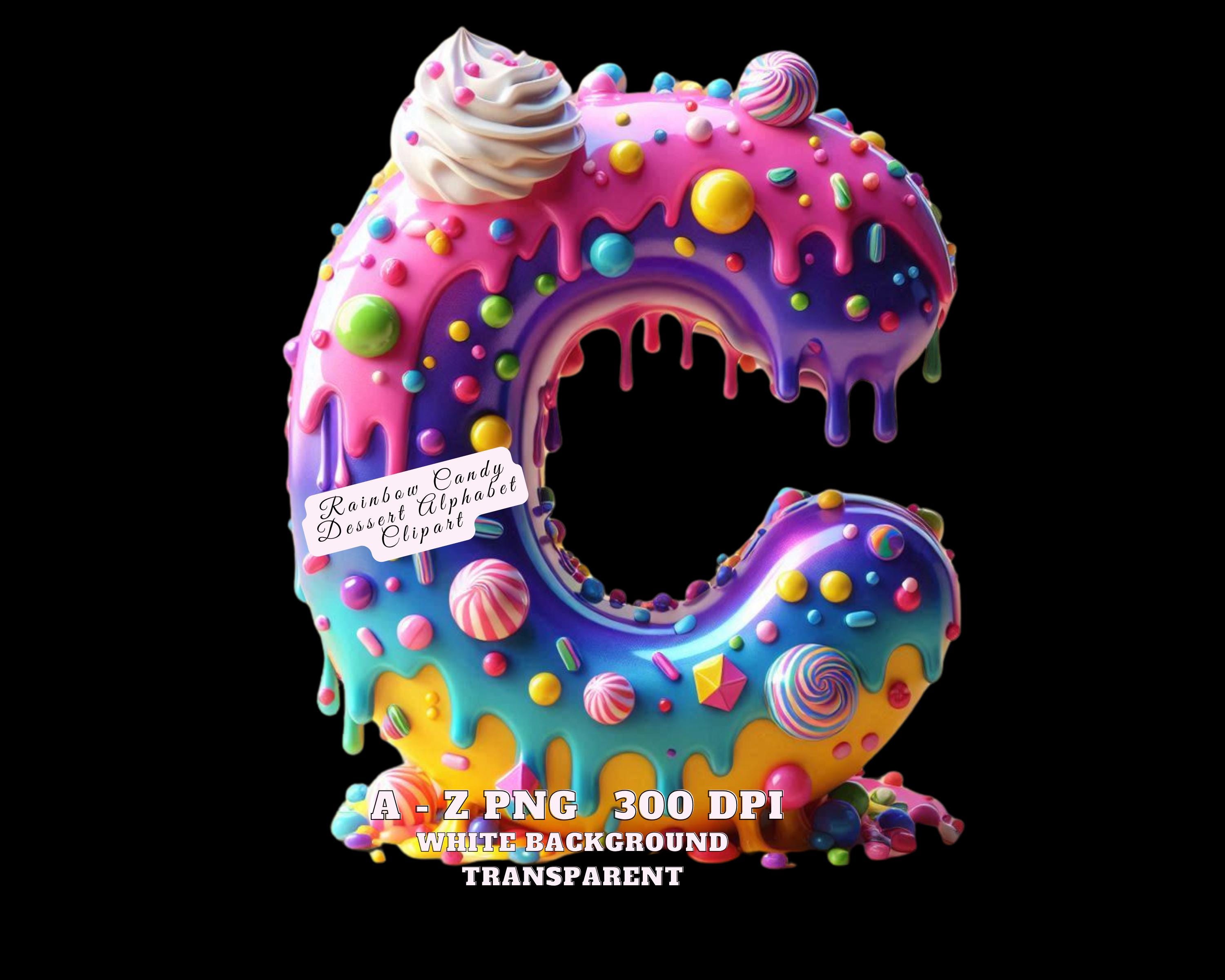 Alphabet Letters Clipart, Watercolor Sweet Melting Desserts Alphabet ...