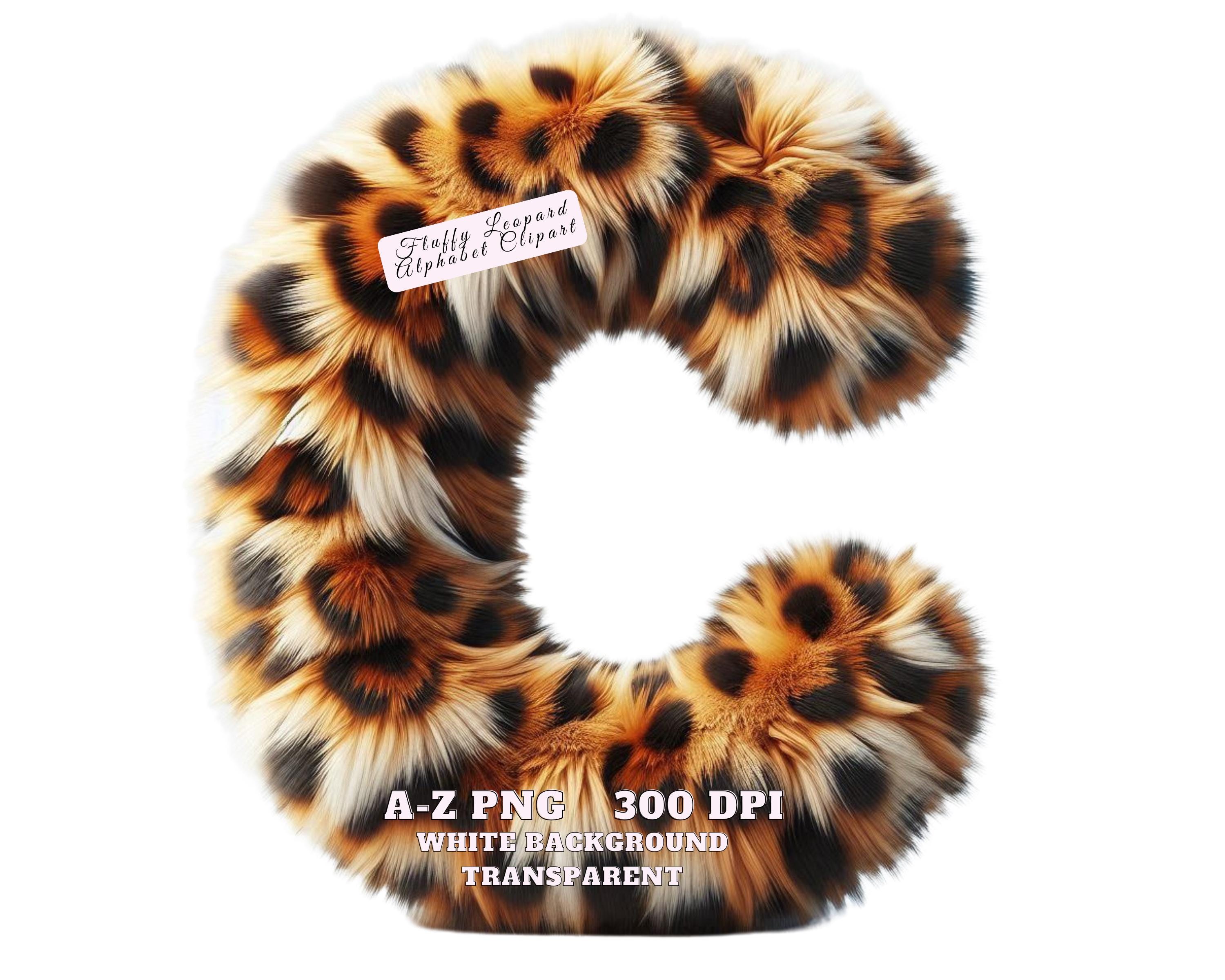 Fluffy Leopard Alphabet, Leopard Print Letters, Furry Animal Font, Wild ...