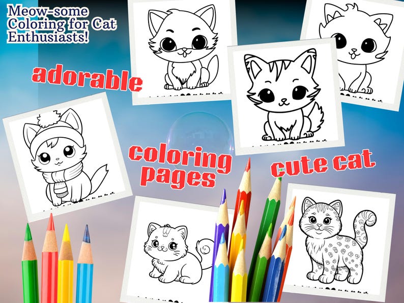 Cute Cat Coloring Pages for All Ages, Feline Coloring Pages for Kids ...