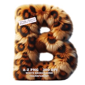 Fluffy Leopard Alphabet, Leopard Print Letters, Furry Animal Font, Wild ...