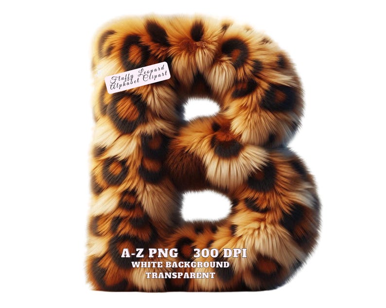 Fluffy Leopard Alphabet, Leopard Print Letters, Furry Animal Font, Wild ...