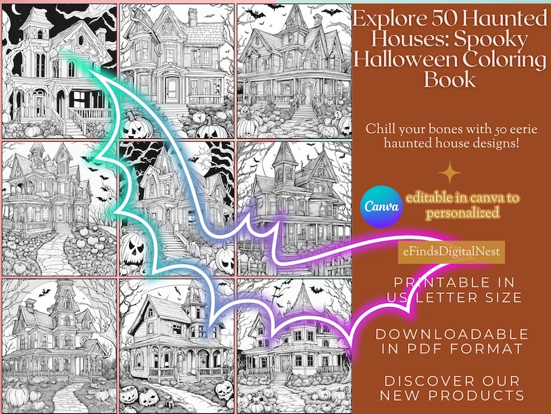 50 Haunted House Coloring Pages for Adults Haunted House Coloring Sheet ...